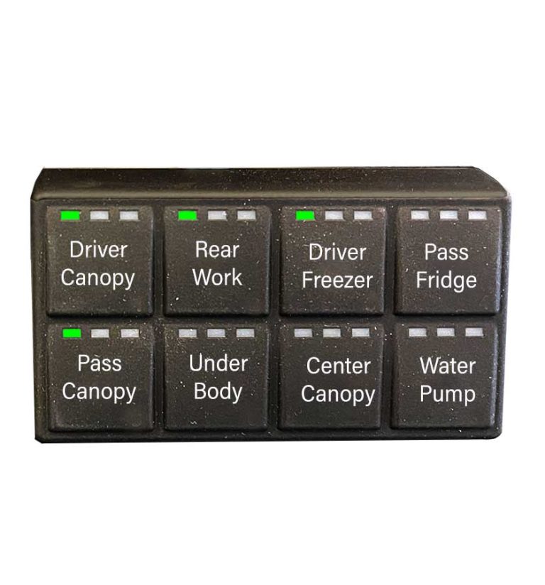 CANbus Rubberized Custom Labelled 8 button keypad