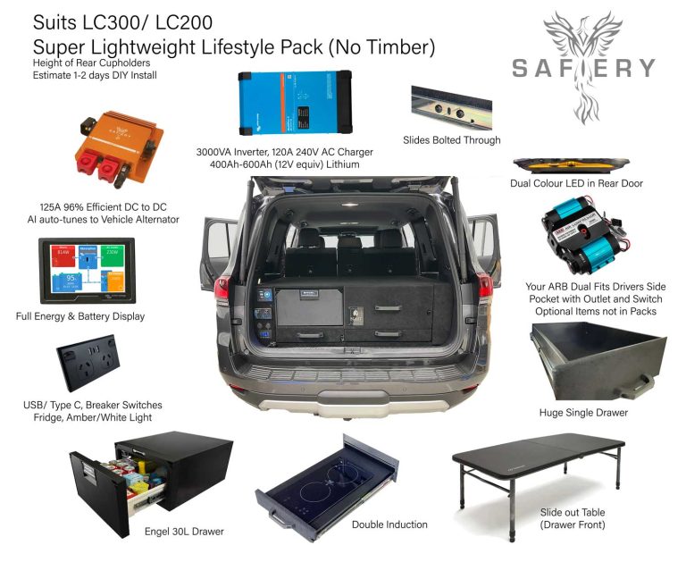 LC300 Drawers Plus room for Fridge Induction Lithium 125A DC DC 240V ...